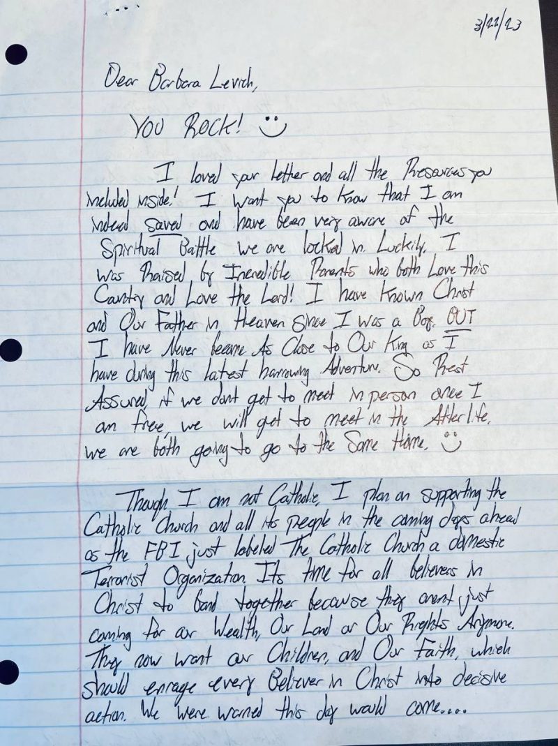 LETTERS FROM PRISON: ROBERT MORSS 3-22-23 - J6PatriotNews