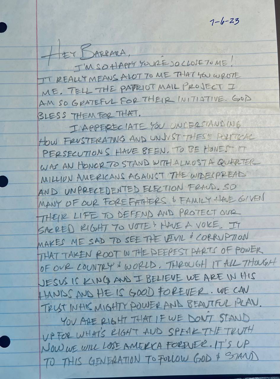 LETTERS FROM PRISON" JOSIAH COLT 070623 - J6PatriotNews