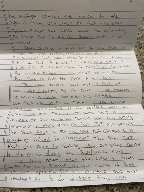 LETTERS FROM PRISON: BARRY RAMEY - NOVEMBER 2023 - J6PatriotNews