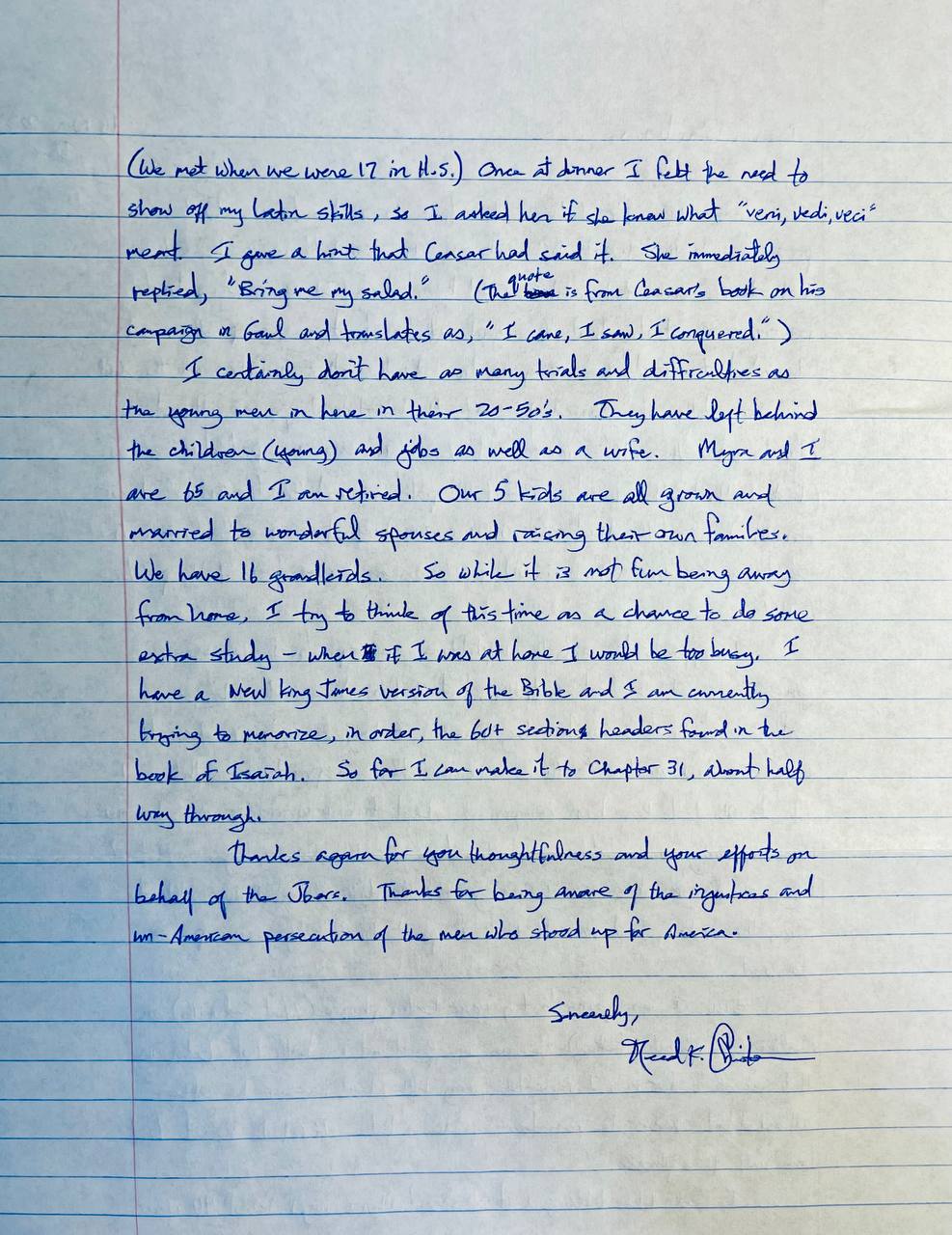 LETTERS FROM PRSION: REED CHRISTENSEN 111623 - J6PatriotNews