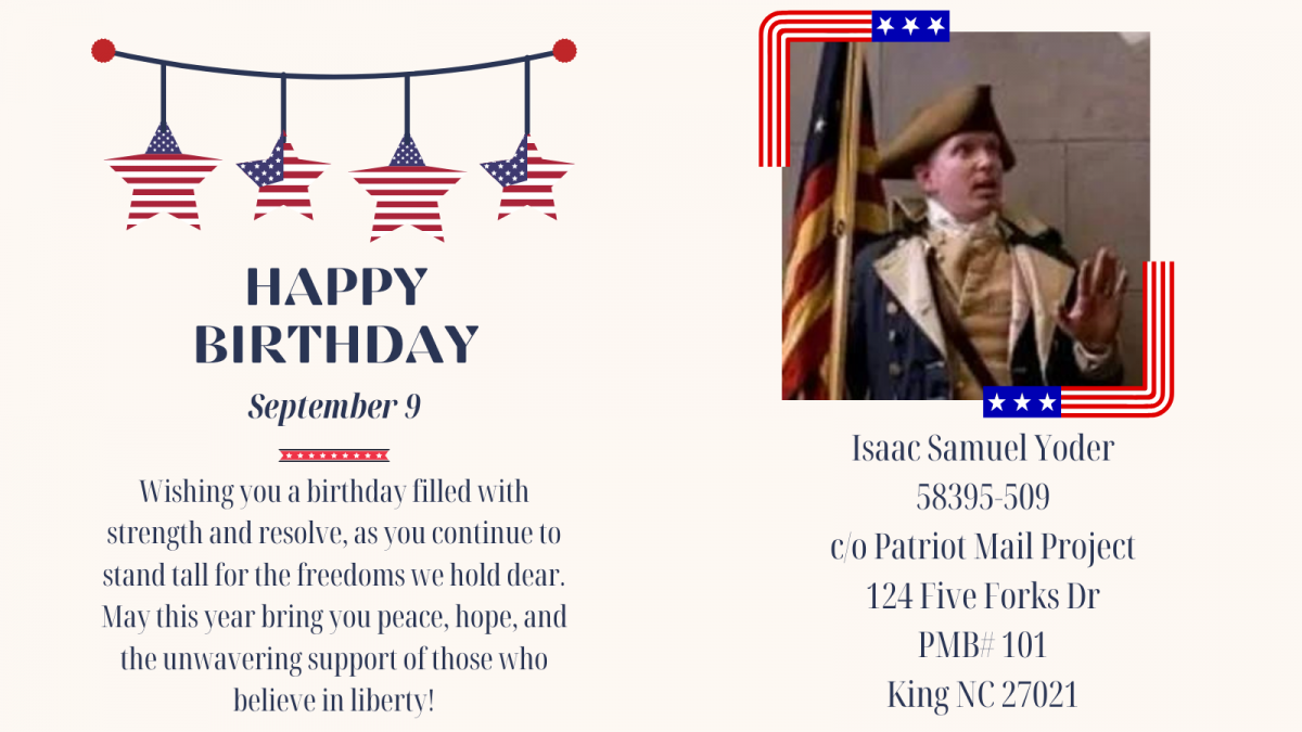 Birthdays of the Month: Isaac Yoder - J6PatriotNews
